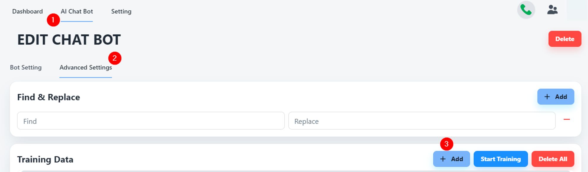 How to Add Training Data in Chat Bot? – CRM Help Docs